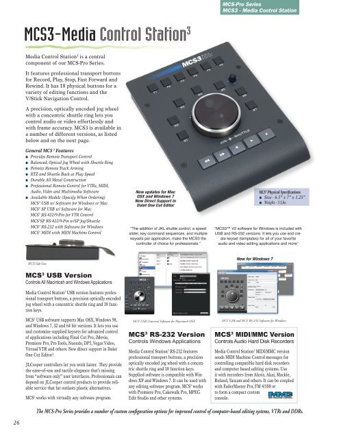 MCS3 Media Control Station 3 USB Brochure