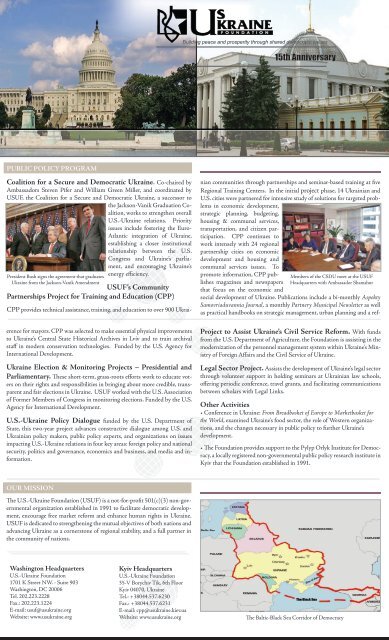 USUF Background Brochure - US-Ukraine Foundation