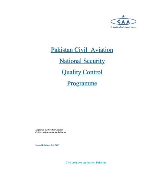 Pakistan Civil Aviation National Security Quality Control Programme