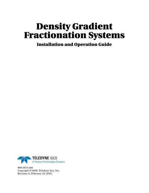 Density Gradient Fractionation Systems - Isco
