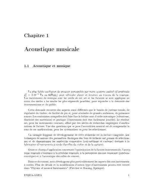 Acoustique musicale - ENSEA