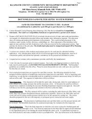 Conventional Sand Filter Septic System Permit - Klamath County