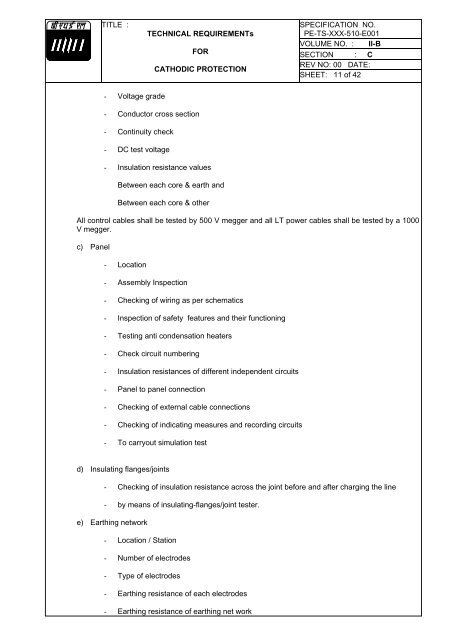 TITLE : TECHNICAL REQUIRE