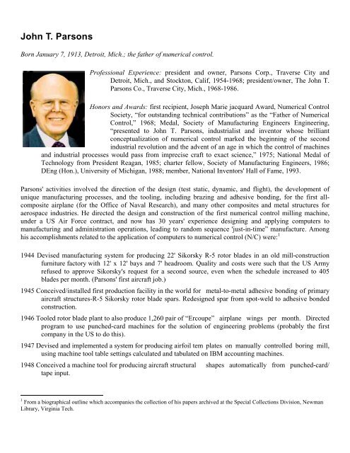 John T. Parsons - Walden Family