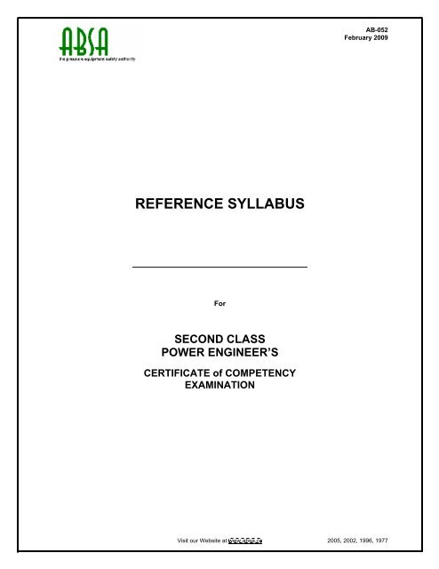 REFERENCE SYLLABUS - ABSA