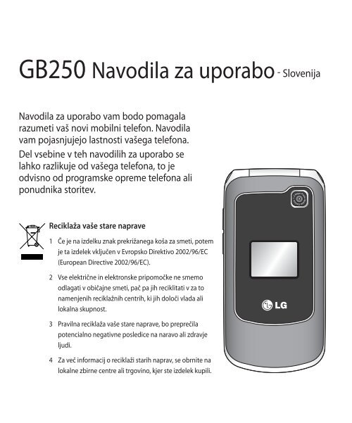 GB250 Navodila za uporabo- Slovenija - LG
