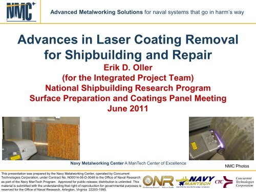 Advances in Laser Coating Removal for Shipbuilding and ... - NSRP