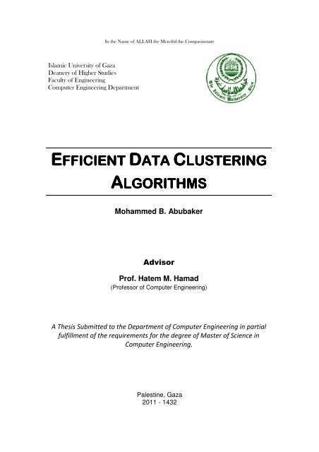 Efficient Data Clustering Algorithms 7611