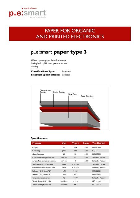 Technical data sheet Type 3 - Felix Schoeller Group