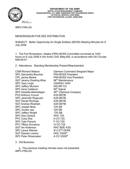 department of the army - The USARAK Home Page - U.S. Army