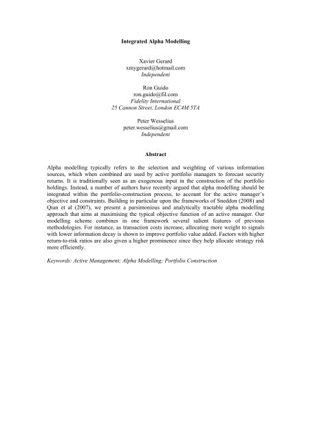 Integrated_Alpha_Modelling