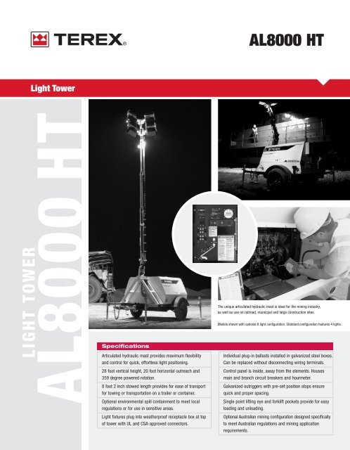 Terex Al4000 Light Tower Specs | Shelly Lighting