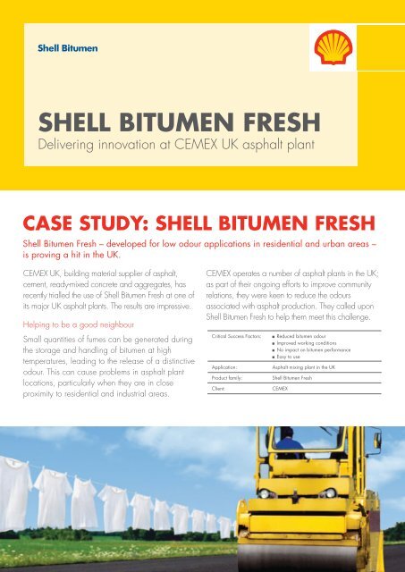 Shell Bitumen Fresh - Case Study - Cemex
