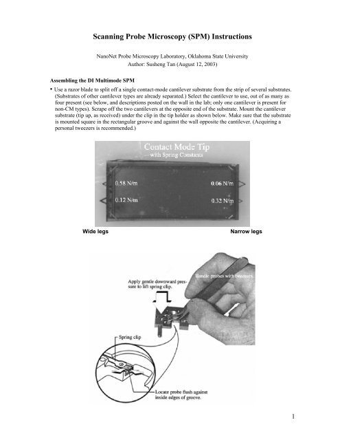 Scanning Probe Microscopy (SPM) Instructions
