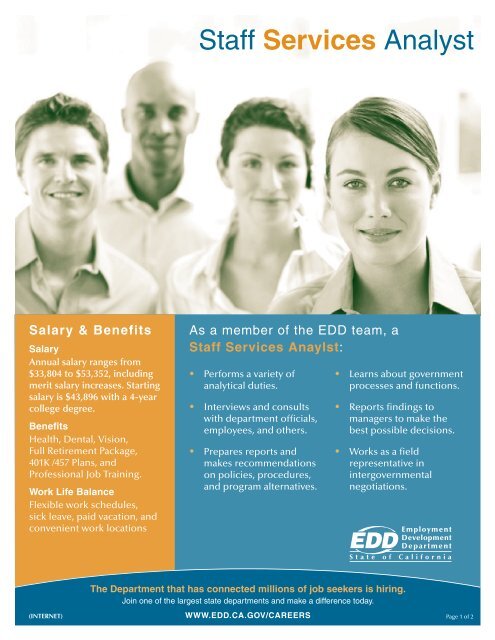 Staff Services Analyst Flyer - Employment Development Department ...
