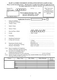 Convocation Application form - Rajiv Gandhi University of Health ...