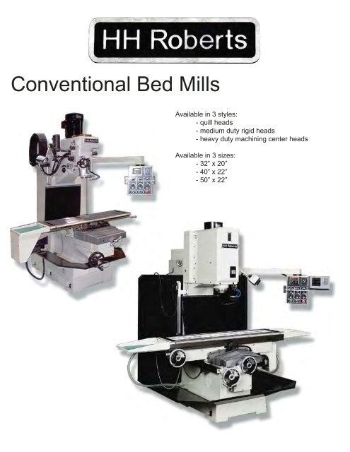 Conventional Bed Mills - HH Roberts Machinery