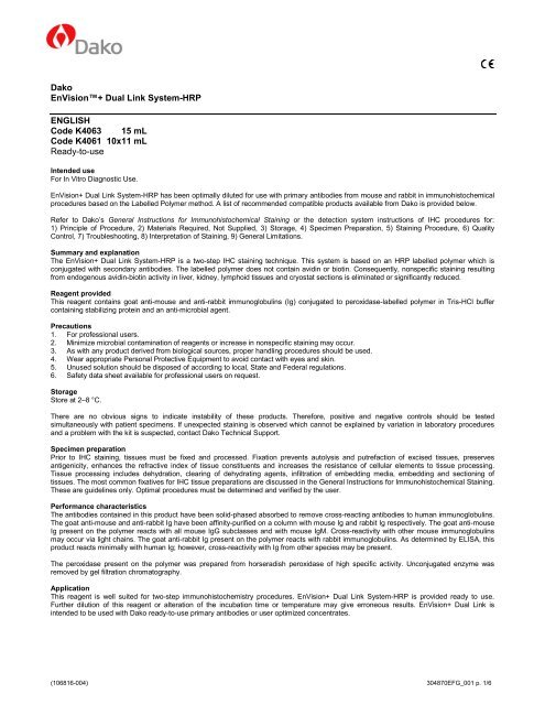 Dako EnVision™+ Dual Link System-HRP ENGLISH Code K4063 ...