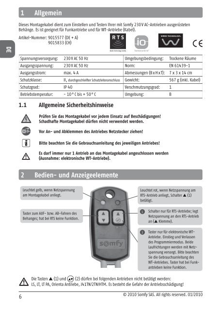 1 Allgemein 3 Anschluss e