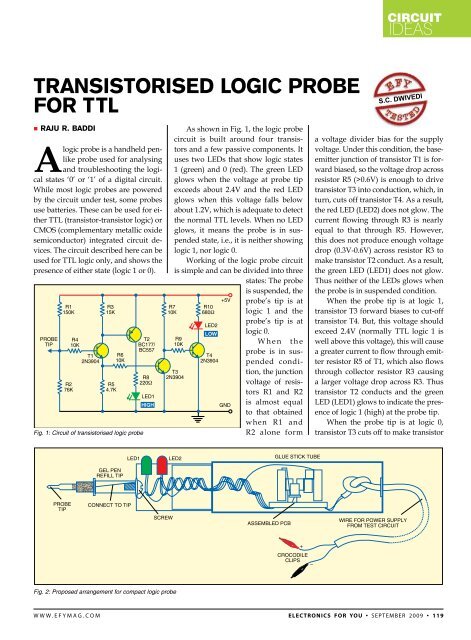 TRansisToRised Logic PRoBe foR TTL