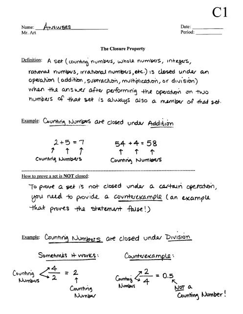 Closure Property - Worksheet C1 - Answers.pdf