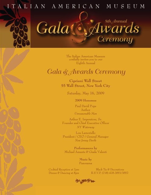 Italian Gala Invitation INTERGLOBO AT THE ITALIAN CHAMBER OF COMMERCE