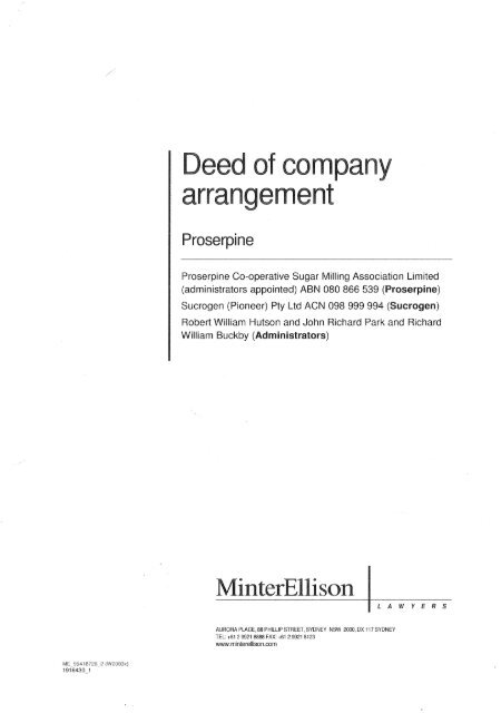 Deed of company arrangement - KordaMentha