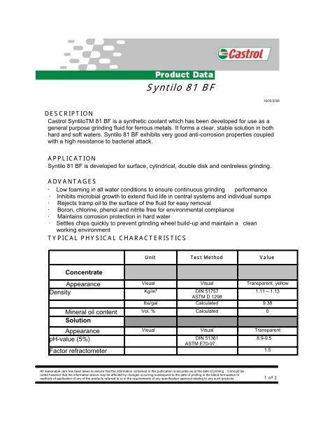 Data Sheet - Syntilo 81 BF