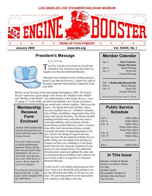 Engine Booster - Los Angeles Live Steamers Railroad Museum