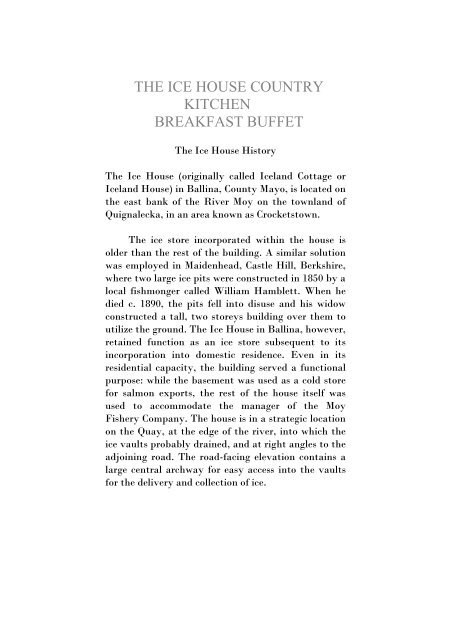Breakfast Menu - Ice House