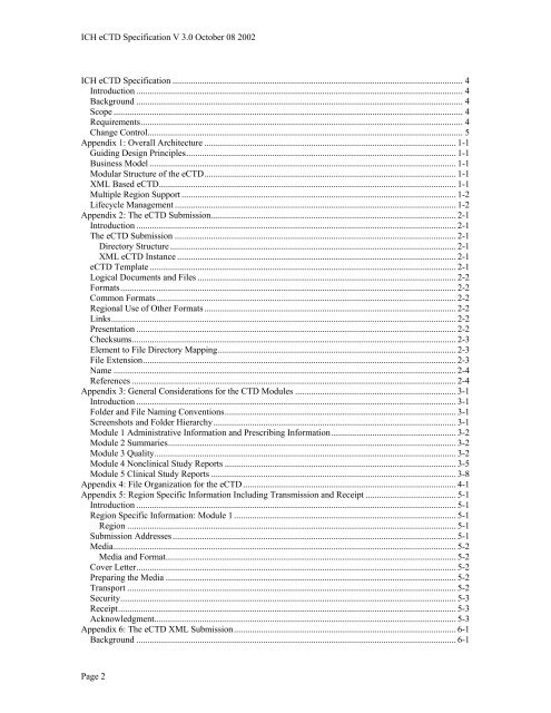 ICH eCTD Specific