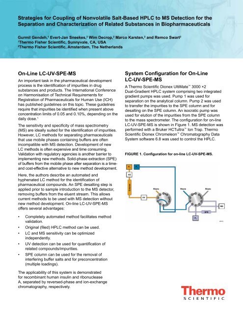Strategies for Coupling Nonvolatile Salt-Based HPLC to ... - Dionex