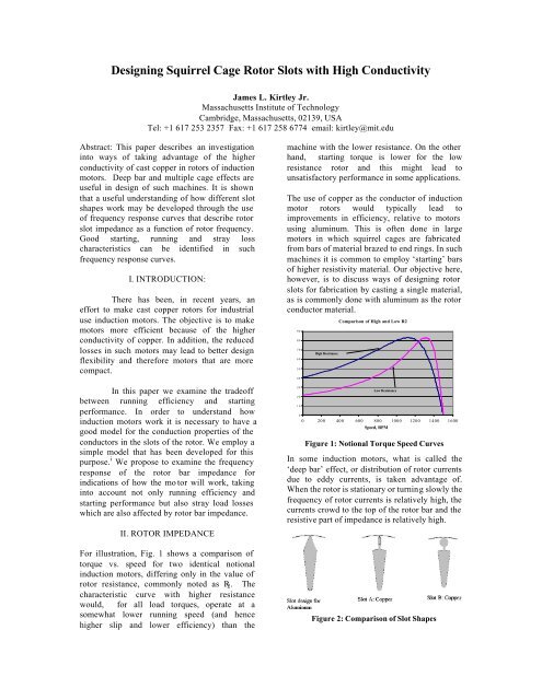 Designing Squirrel Cage Rotor Slots with High Conductivityâ