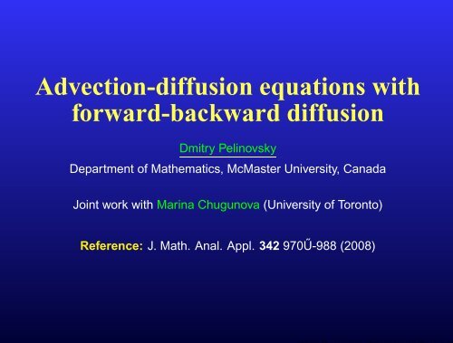 Advection Diffusion Equations With Forward Backward Diffusion