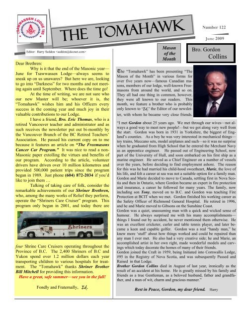June 2009 - Gordon Collins - Tsawwassenlodge Home