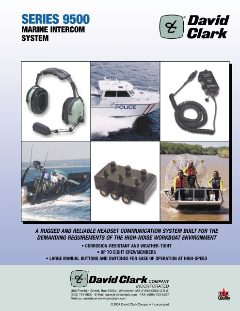 series 9500 marine intercom system - David Clark Company ...