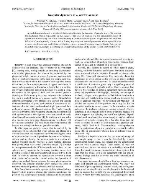 Granular dynamics in a swirled annulus