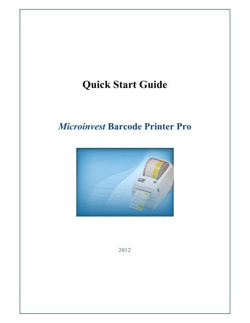 Quick Start Guide Microinvest Barcode Printer Pro