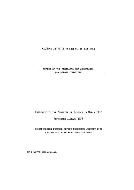 MISREPRESENTATION AND BREACH OF CONTRACT