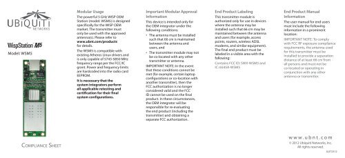 WispStation M5 Compliance - Ubiquiti Networks