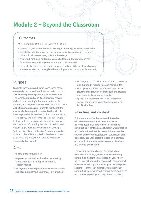 Module 2 â Beyond the Classroom - Civics and Citizenship Education