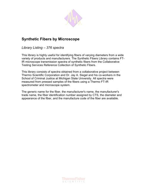 Synthetic Fibers by Microscope