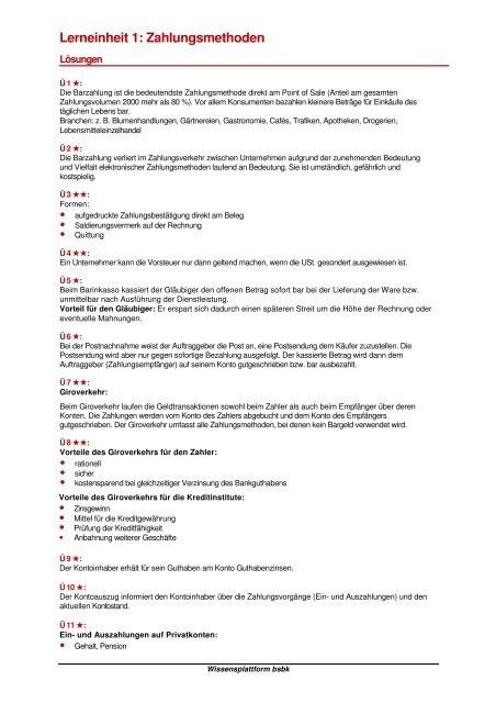 Lerneinheit 1: Zahlungsmethoden - edumoodle