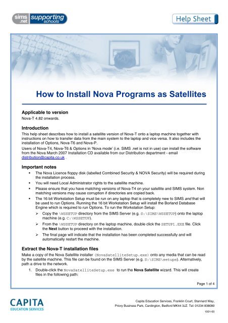 How to Install Nova Programs as Satellites - EiS Kent