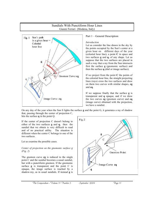 Sundials With Punctiform Hour Lines - Advance Associates
