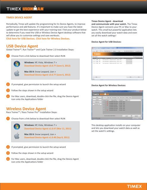 USB Device Agent Wireless Device Agent - Timex