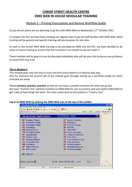 EMIS Web Module 5 - revision.pdf - Chrisp Street Health Centre