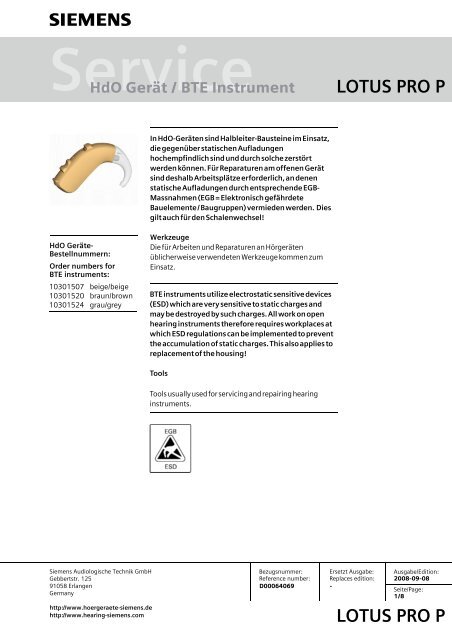lotus pro p lotus pro p - Siemens Hearing Instruments
