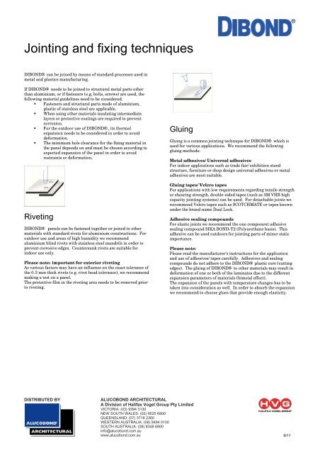 Jointing and fixing techniques - Alucobond Architectural