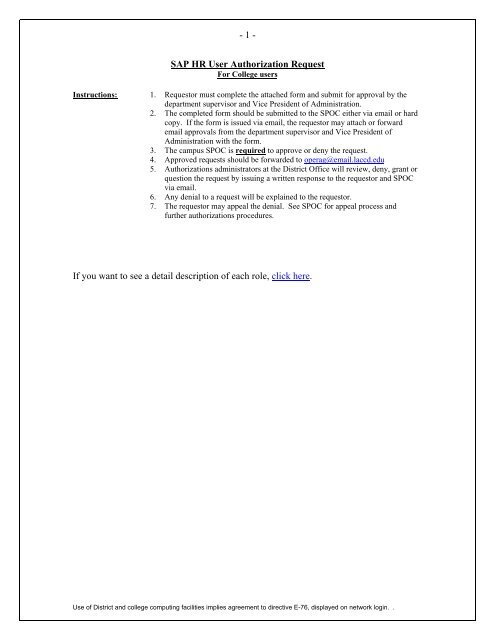 SAP User Authorization Request